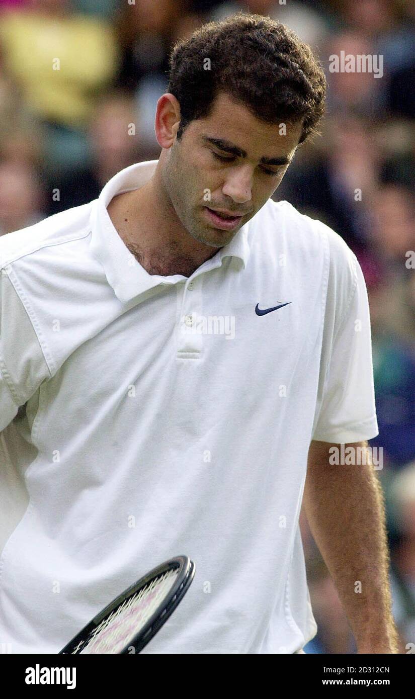 American Pete Sampras feels the pressure during the first set of the ...