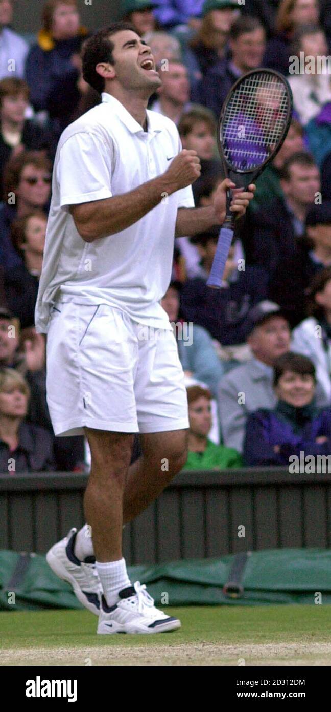 NO COMMERCIAL USE: America's Pete Sampras celebrates his 6/7 7/6 6/4 6/ ...