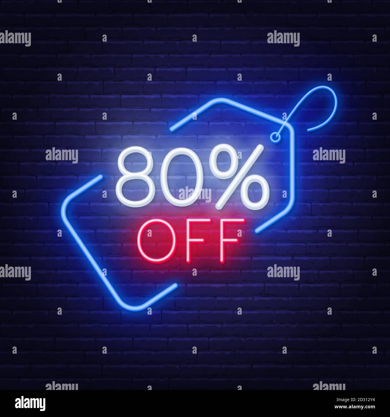 Neon 80 off sale banner sign hi-res stock photography and images - Alamy