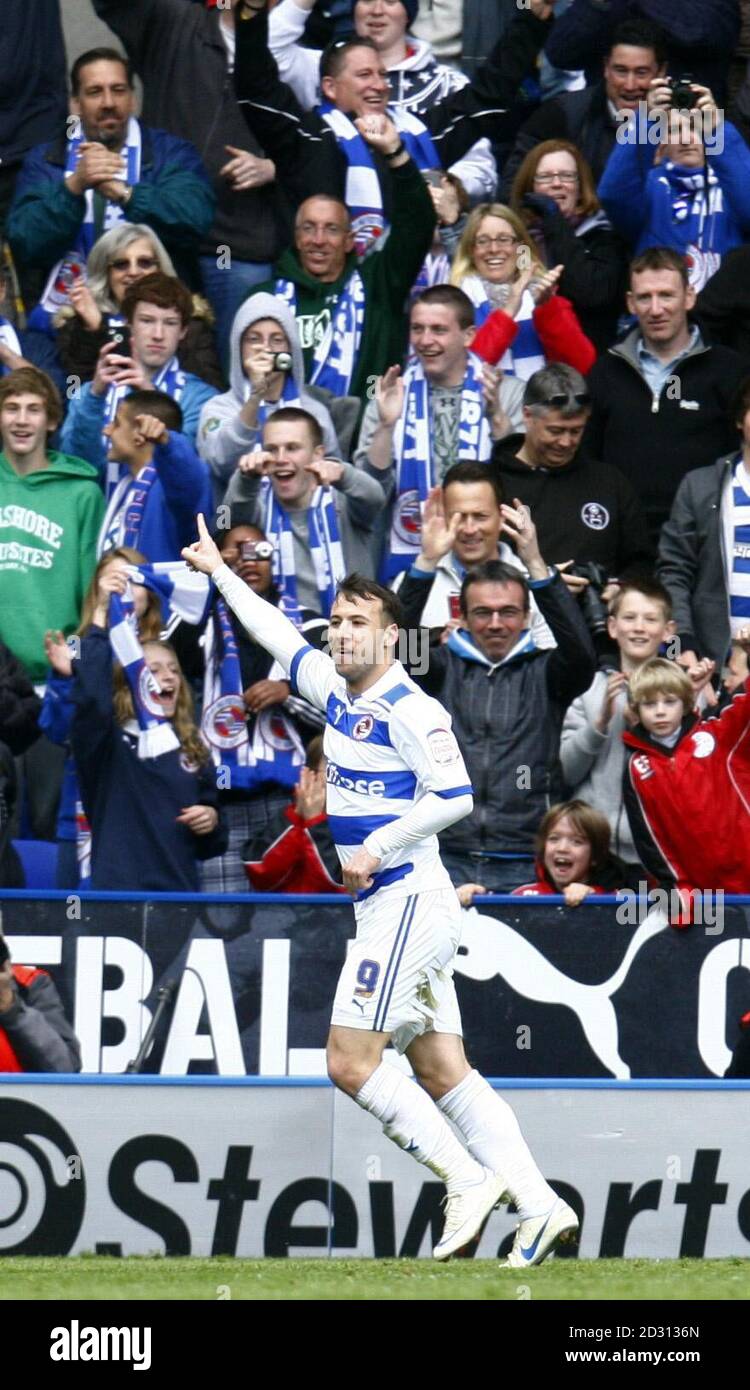Reading's Adam le Fondre celebrates scoring during the npower football ...