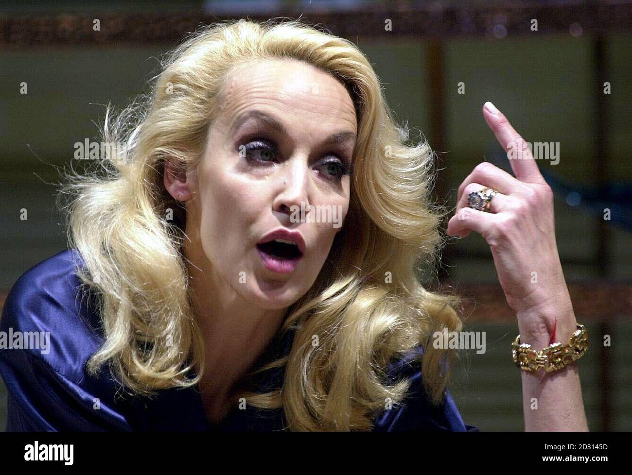 Former model and actress Jerry Hall as Mrs Robinson performing in The ...