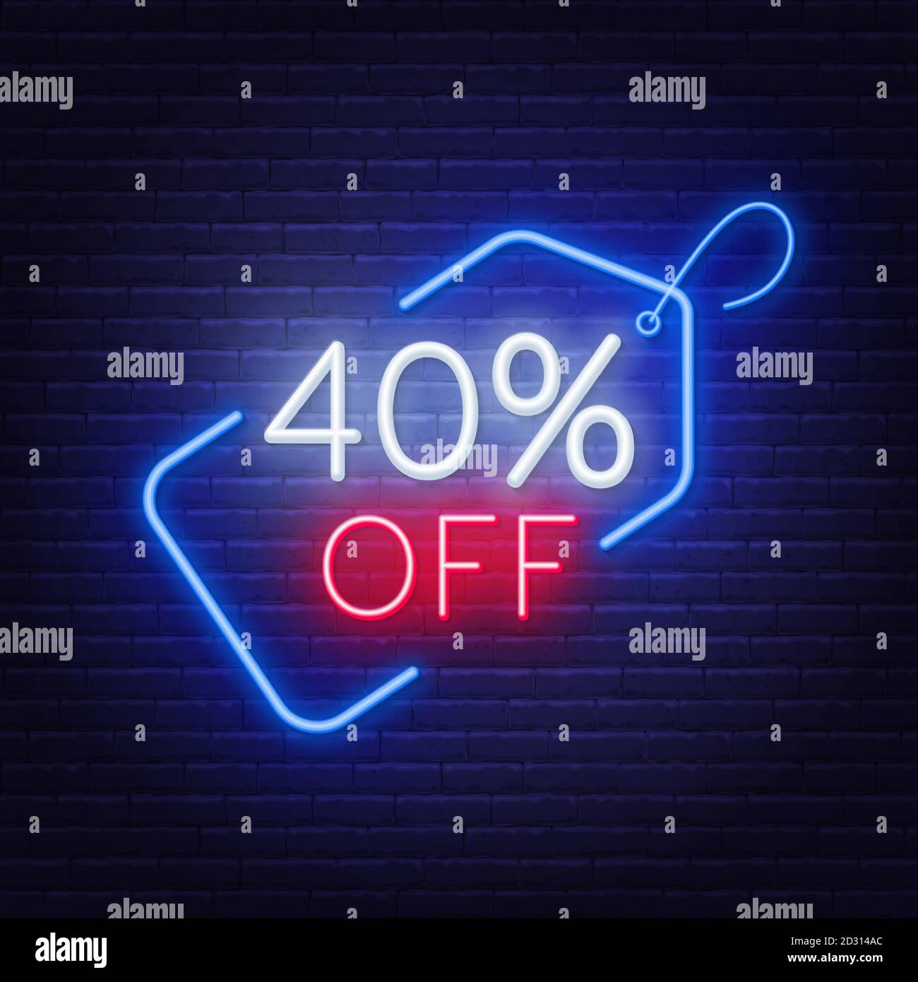 40% off glowing neon Stock Vector Images - Alamy
