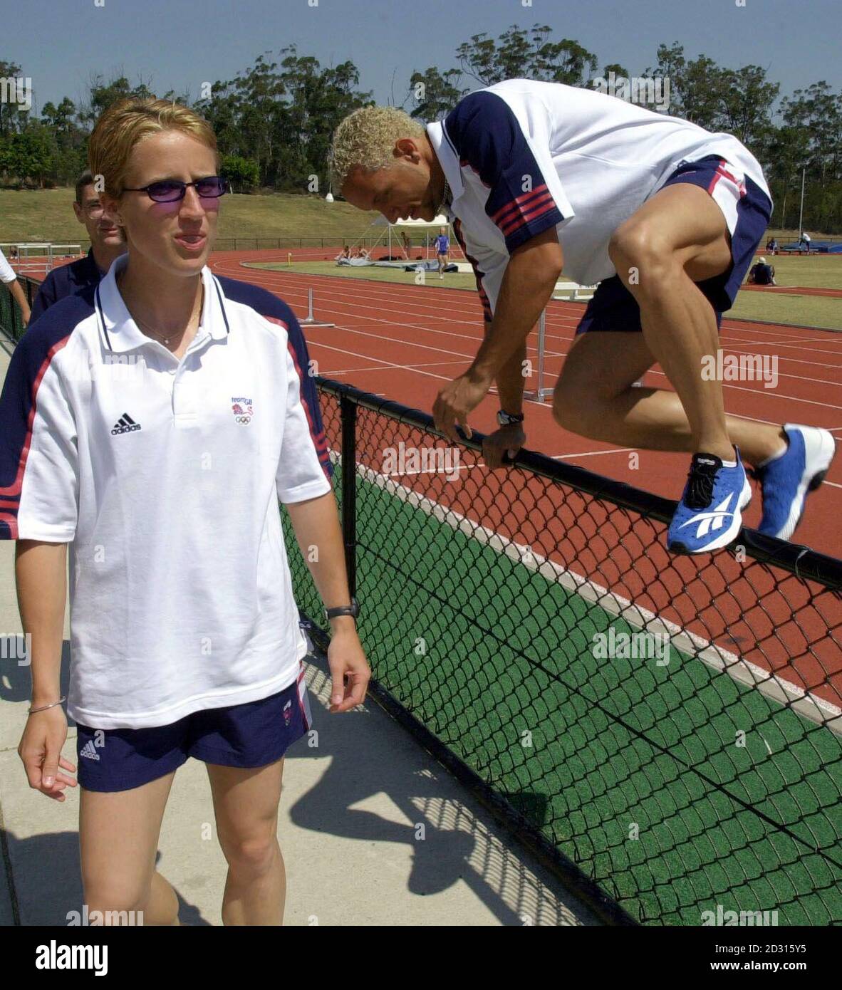 Katharine Merry the 400m Runner and Jamie Baulch (jumping the fence ...