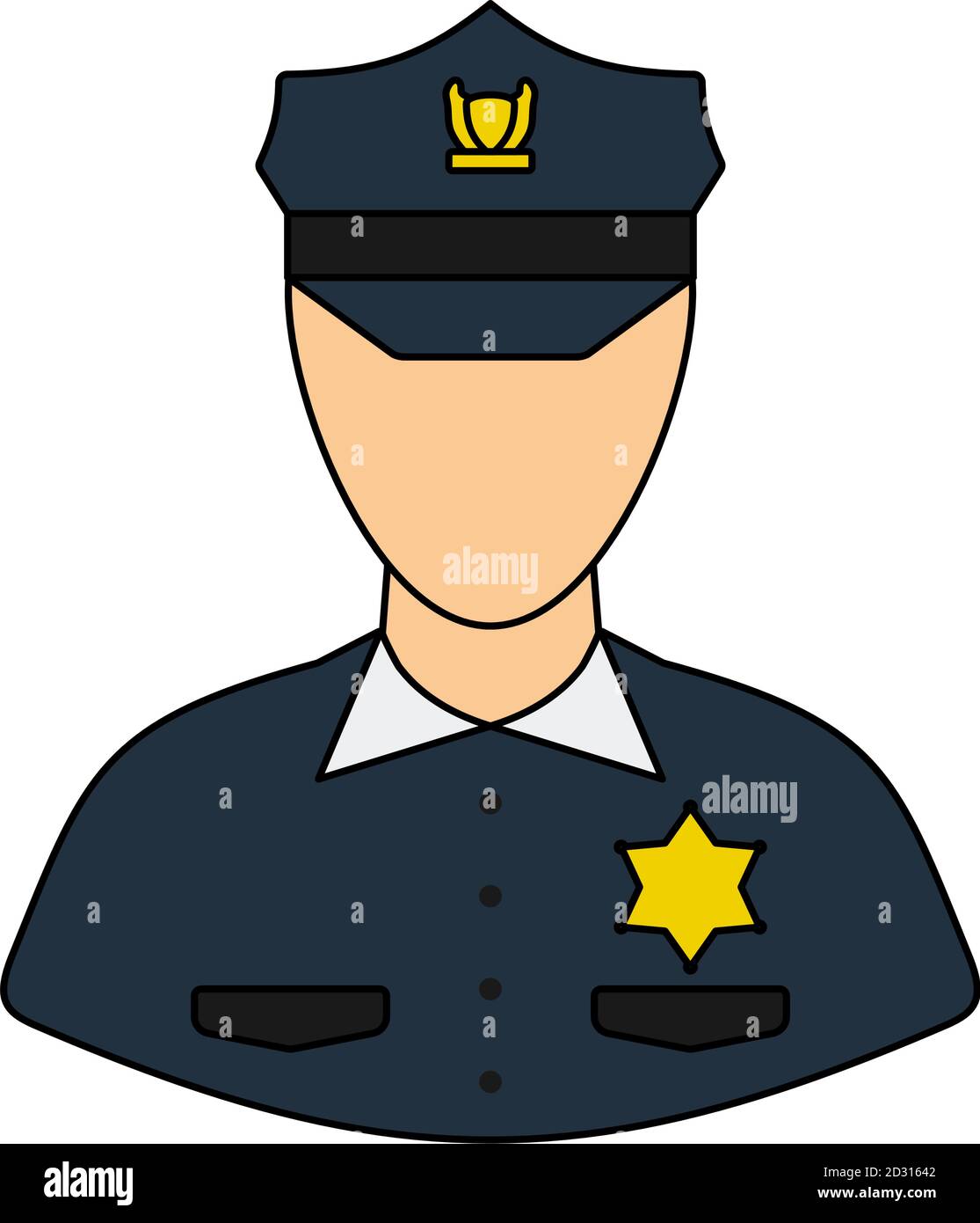 Policeman Icon. Editable Outline With Color Fill Design. Vector ...