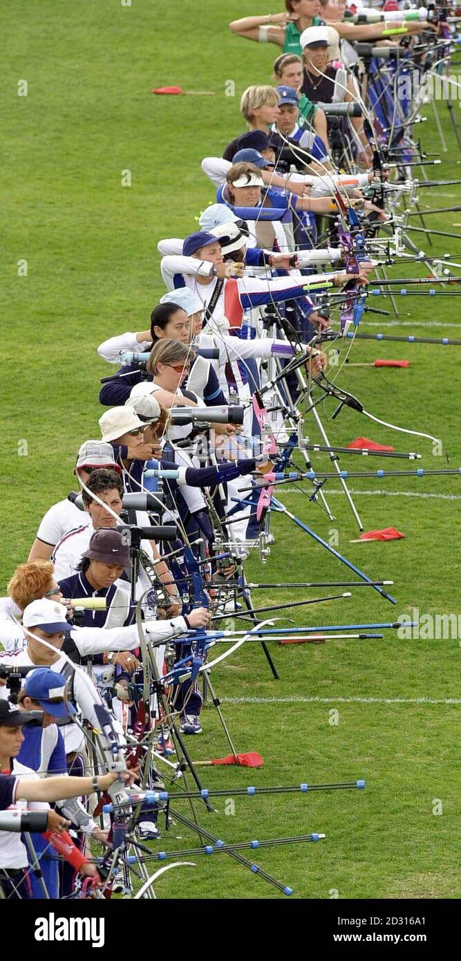 Competitors take part in the Womens Individual Archery opening session ...