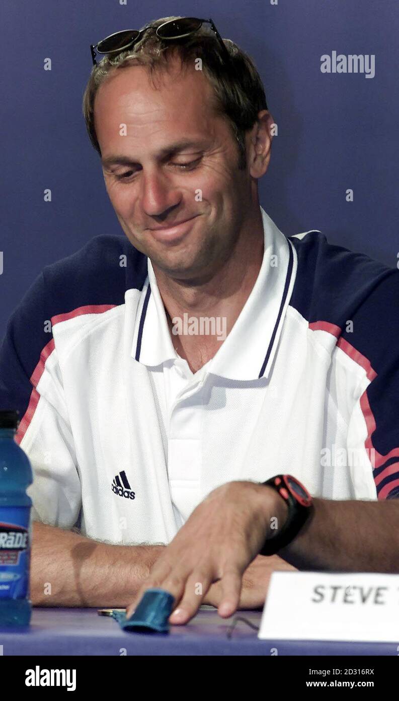 British rower Steve Redgrave smiles during a press conference at the ...