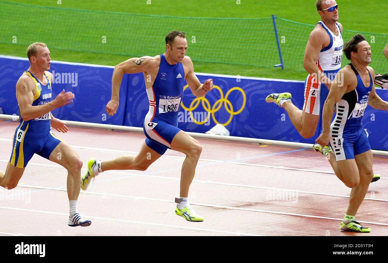 Great Britain's Dean Macey (second left) in action during the 100m ...