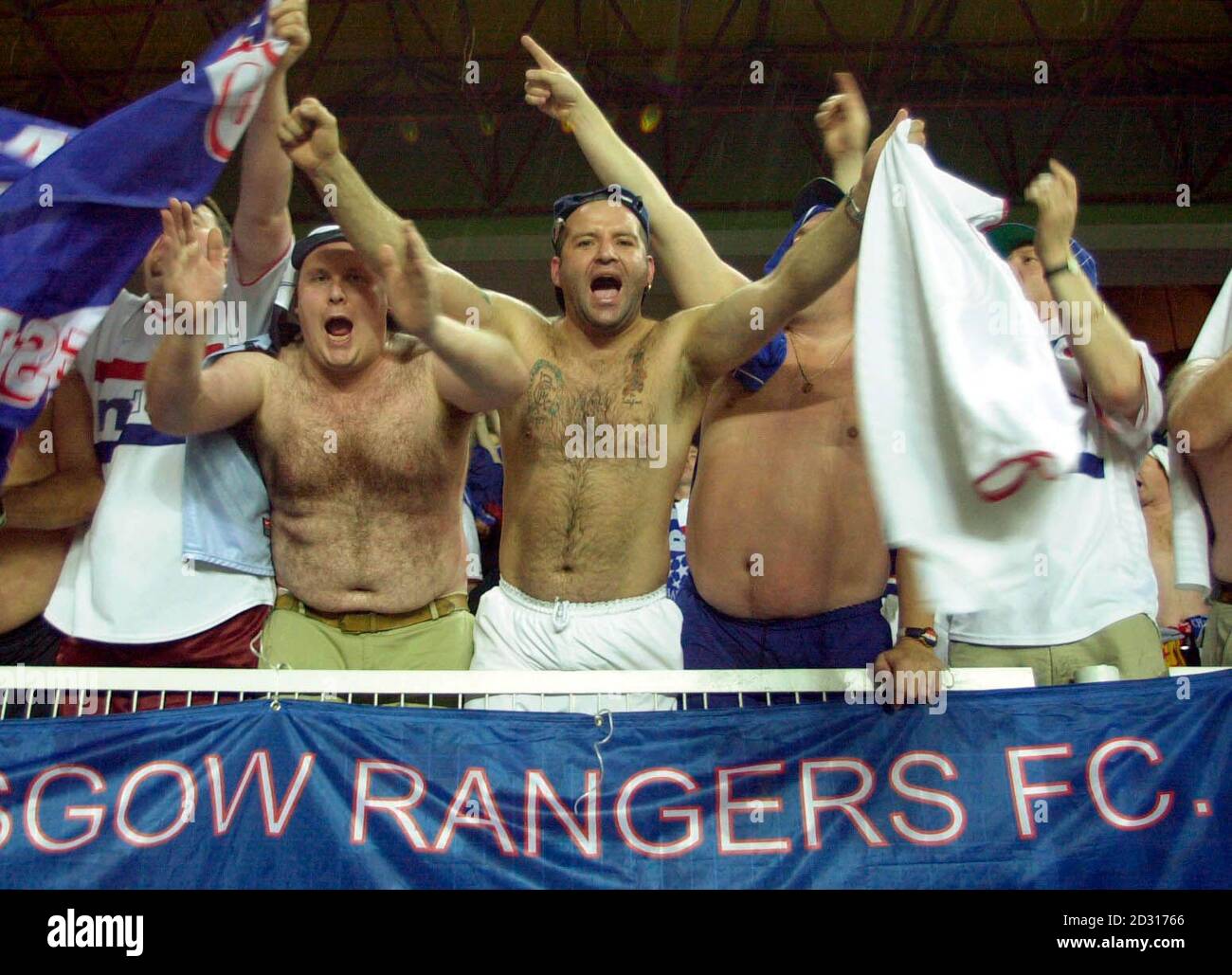 Rangers fans get ready at Galatasaray SK v Rangers FC UEFA Champions ...