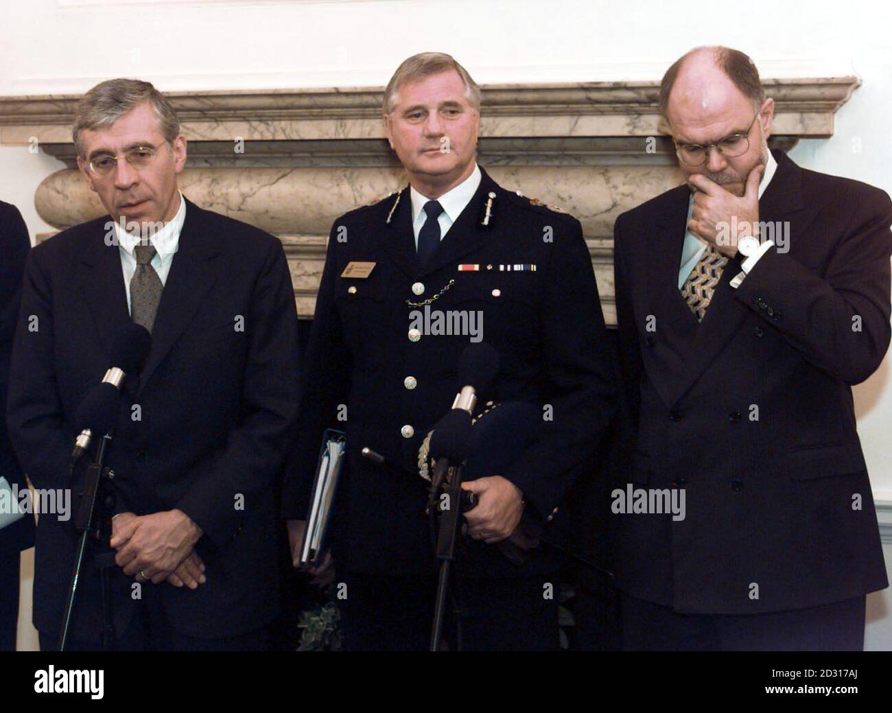 Home Secretary Jack Straw, left, with Sir John Evans, President of ...