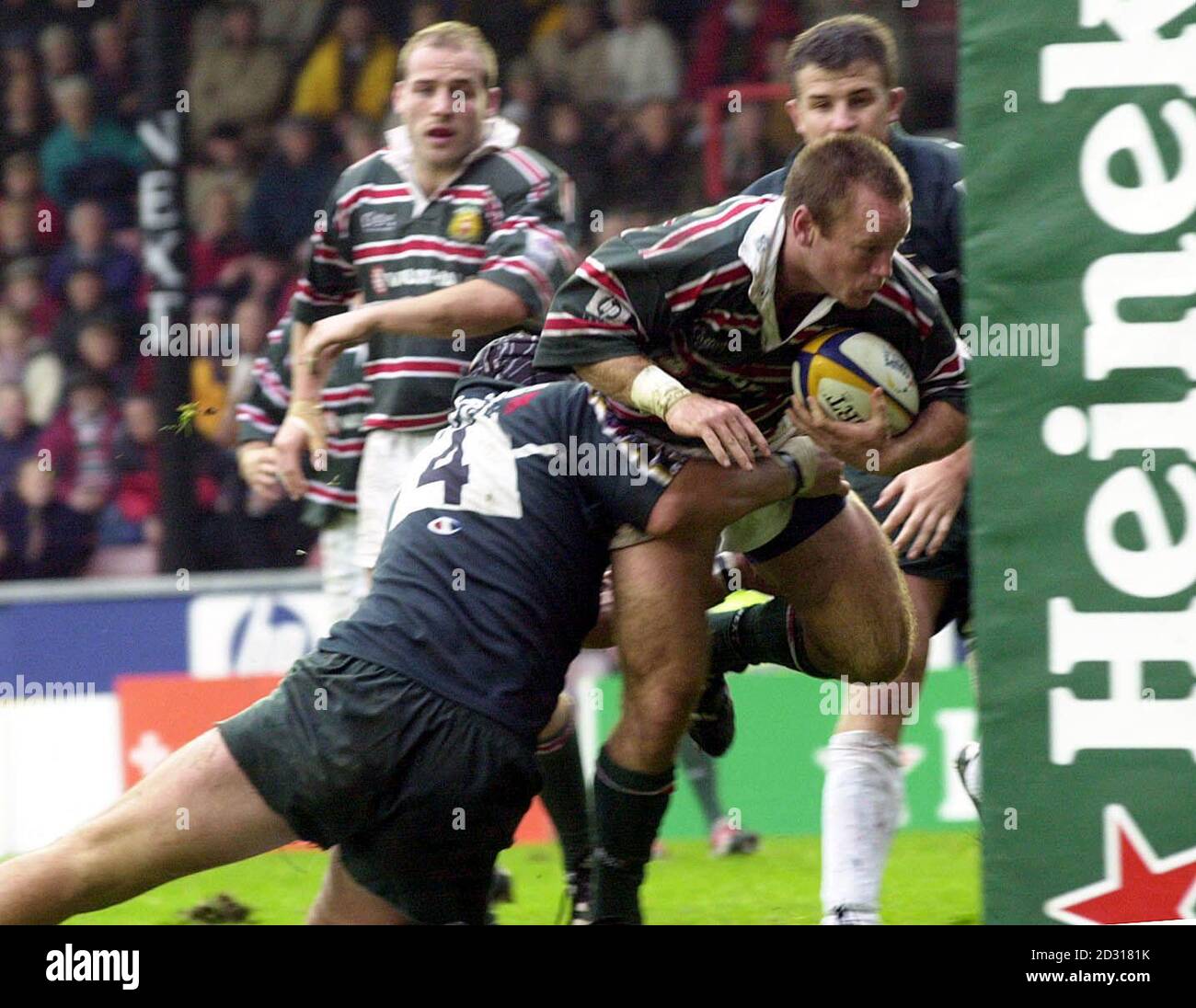 Leicester tiger pat goes through tackle against paus al charron hi-res ...