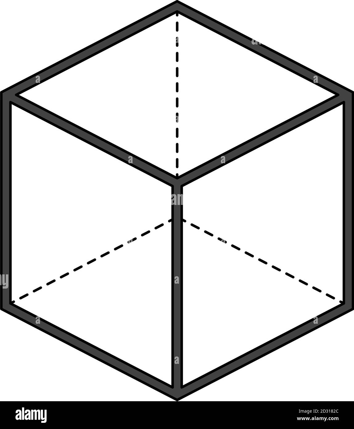 Cube With Projection Icon. Editable Outline With Color Fill Design ...