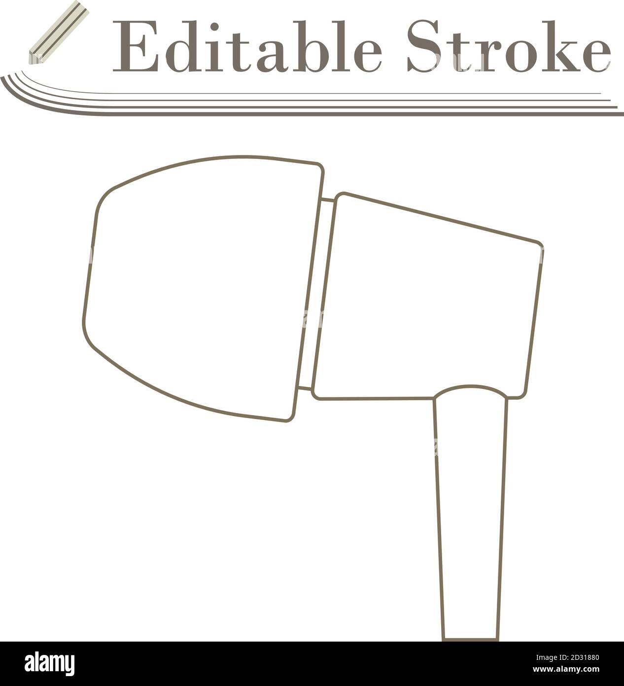 Headset Icon. Editable Stroke Simple Design. Vector Illustration Stock ...