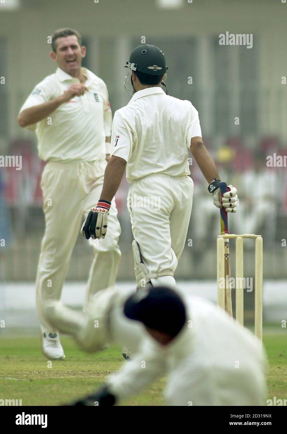 Englands andrew caddick celebrates having governors xis taufeeq caught ...