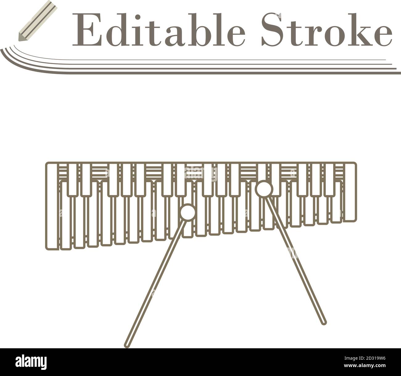 Xylophone Icon. Editable Stroke Simple Design. Vector Illustration ...