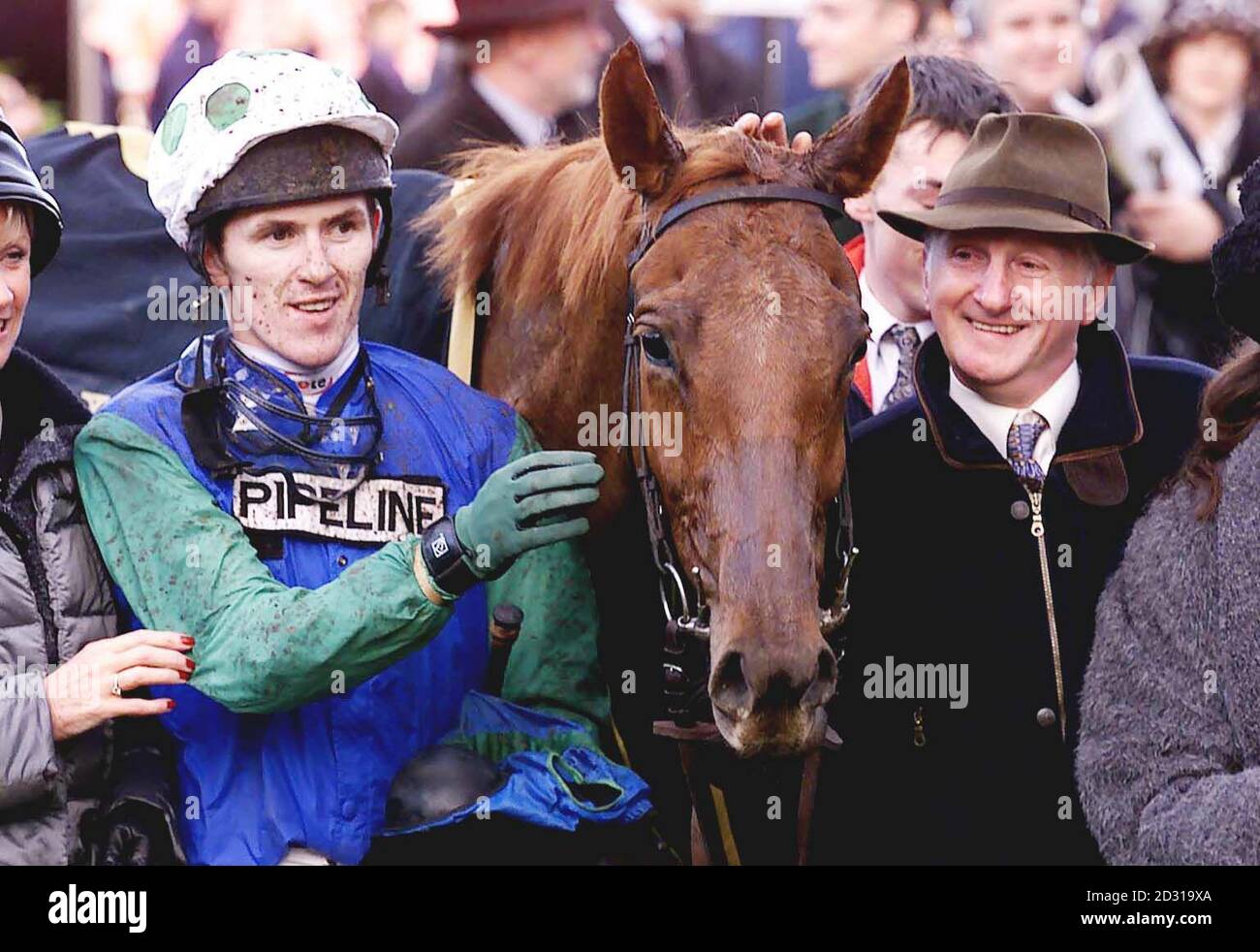Jockey Tony McCoy and trainer Martin Pipe with Lady Cricket, winner in ...