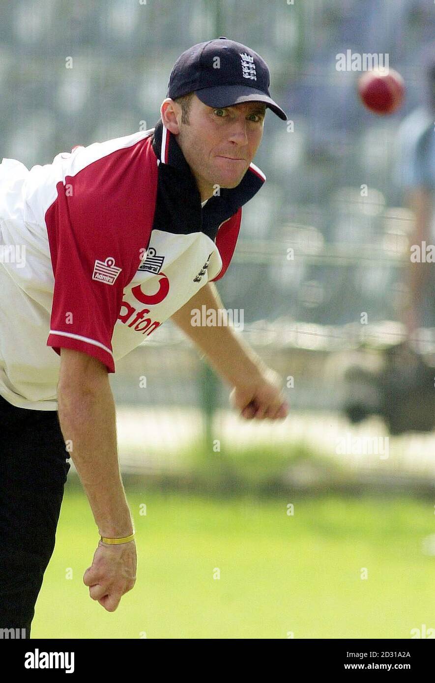 England's Craig White during the team's net session at the Gaddaffi ...