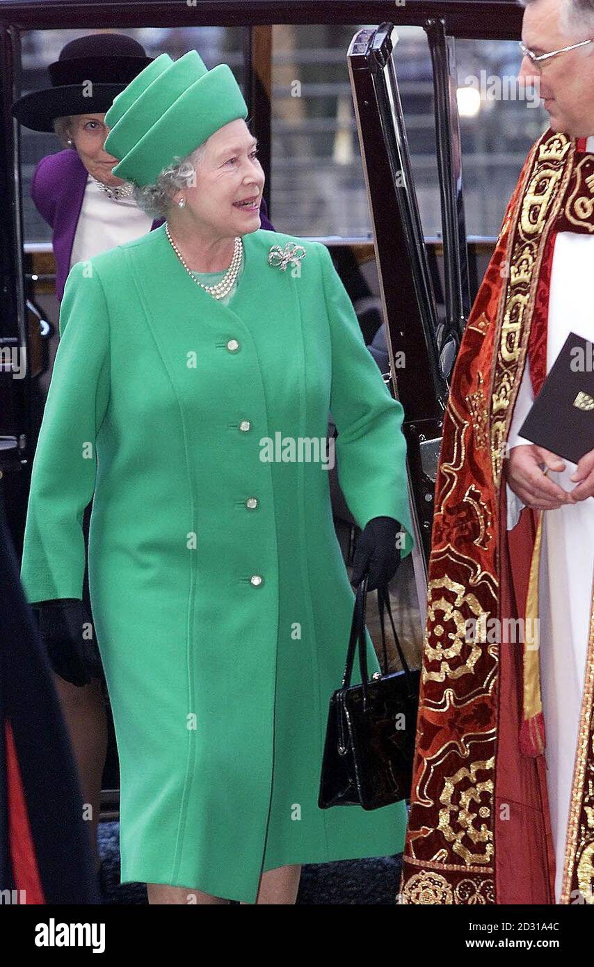 Queen Elizabeth II arrives at Westminster Abbey, London for the service ...