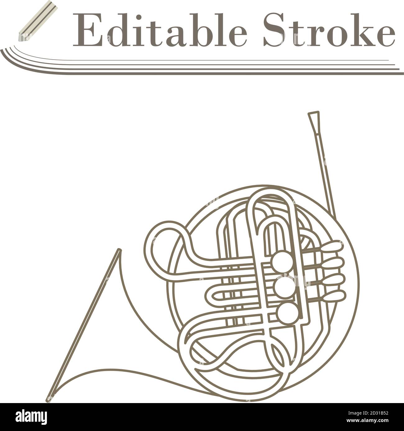 Horn Icon. Editable Stroke Simple Design. Vector Illustration Stock ...