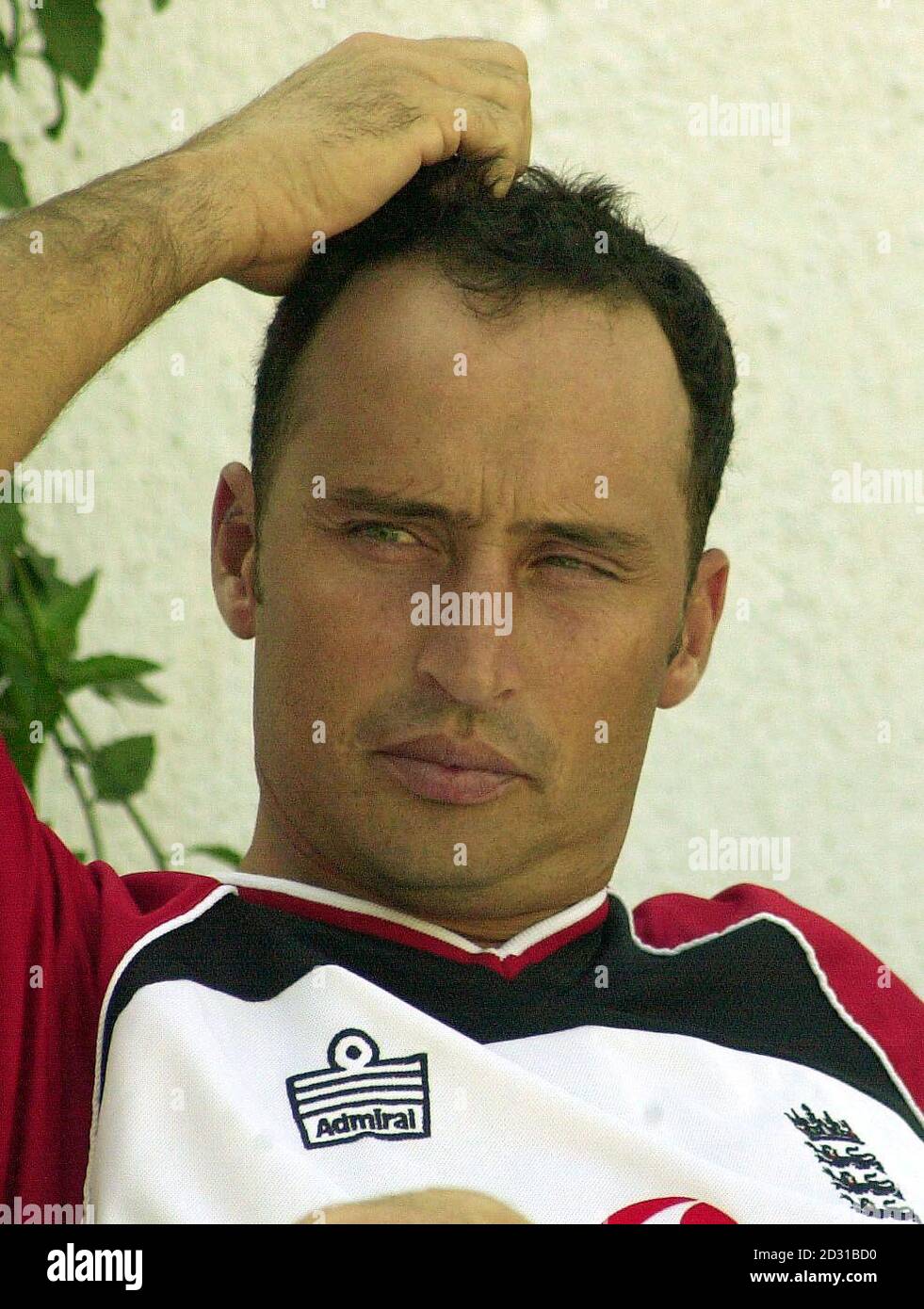 England captain Nasser Hussain during the team practice session at the ...