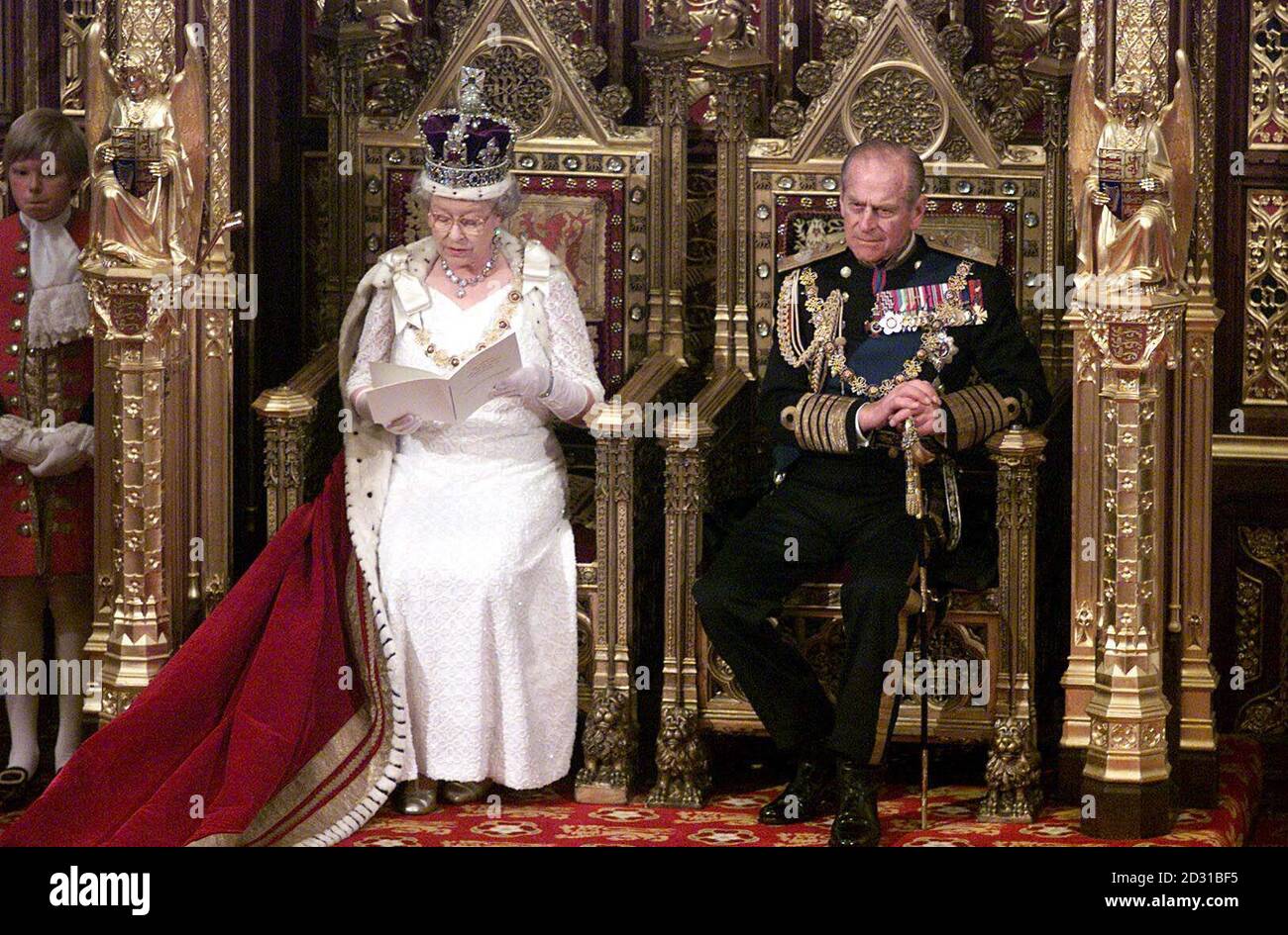 Britain's Queen Elizabeth II delivers her speech during the State ...