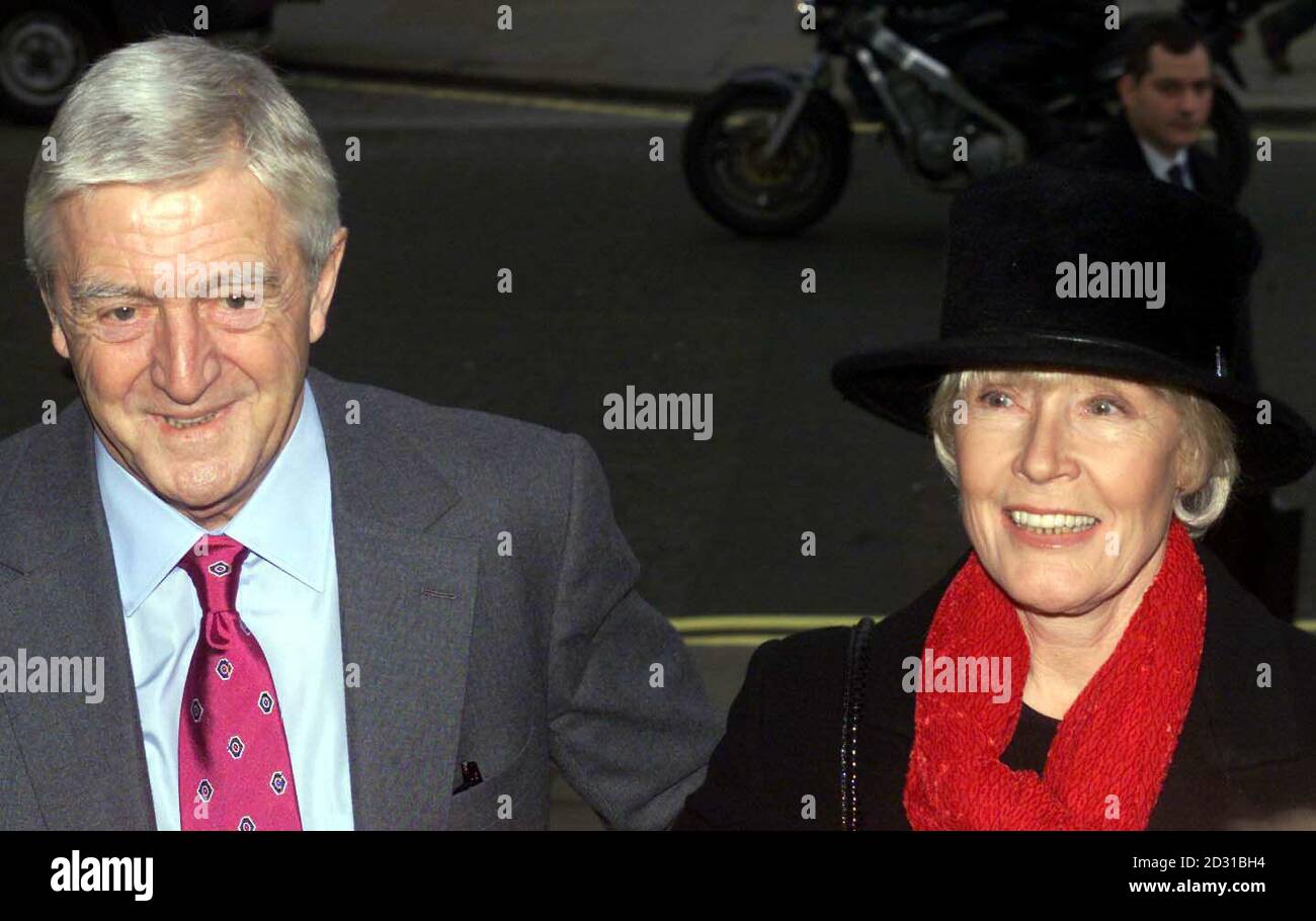 Michael and Mary Parkinson arriving at the memorial service for veteran ...