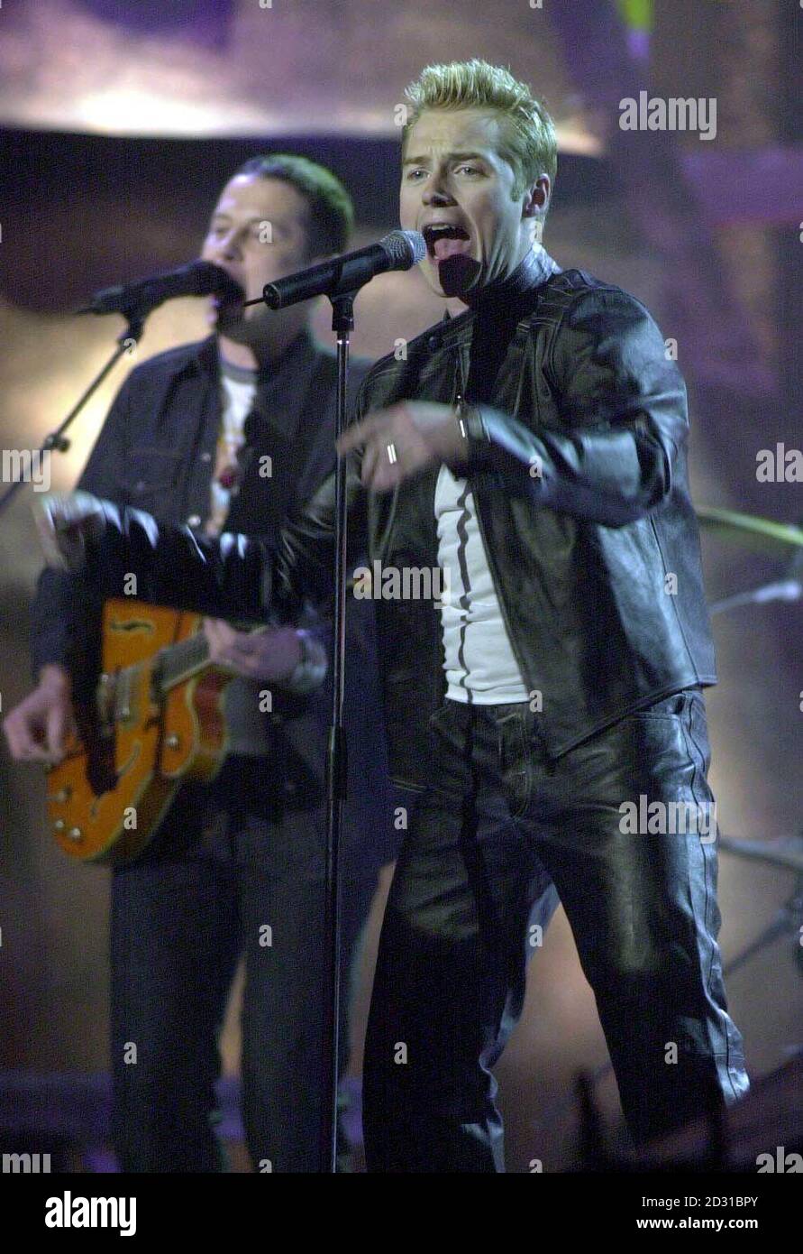 NO MERCHANDISE: Irish singer Ronan Keating performing on stage during ...