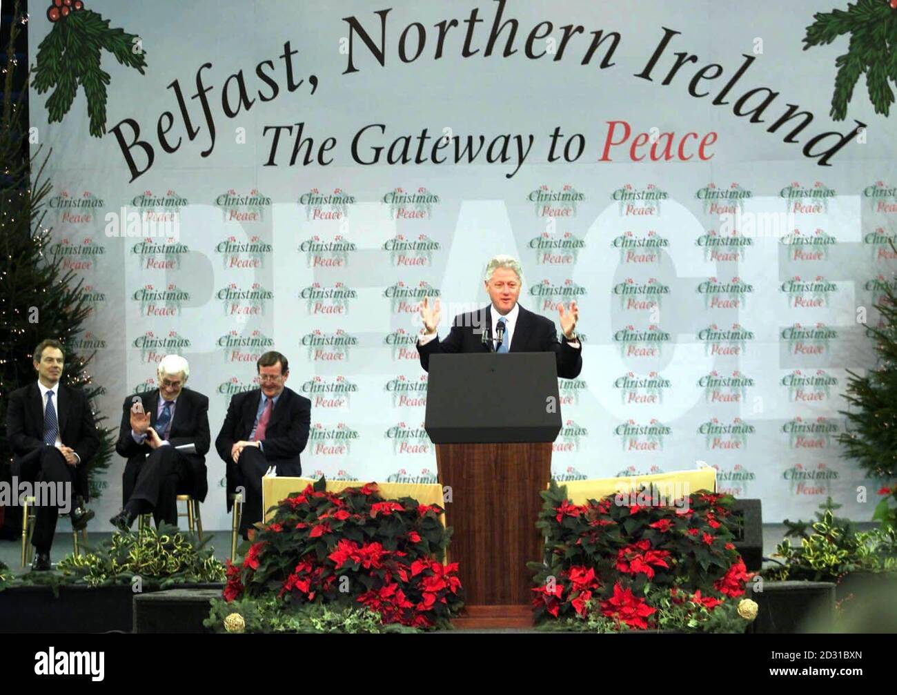 President of the United States Bill Clinton making his key-note speech ...