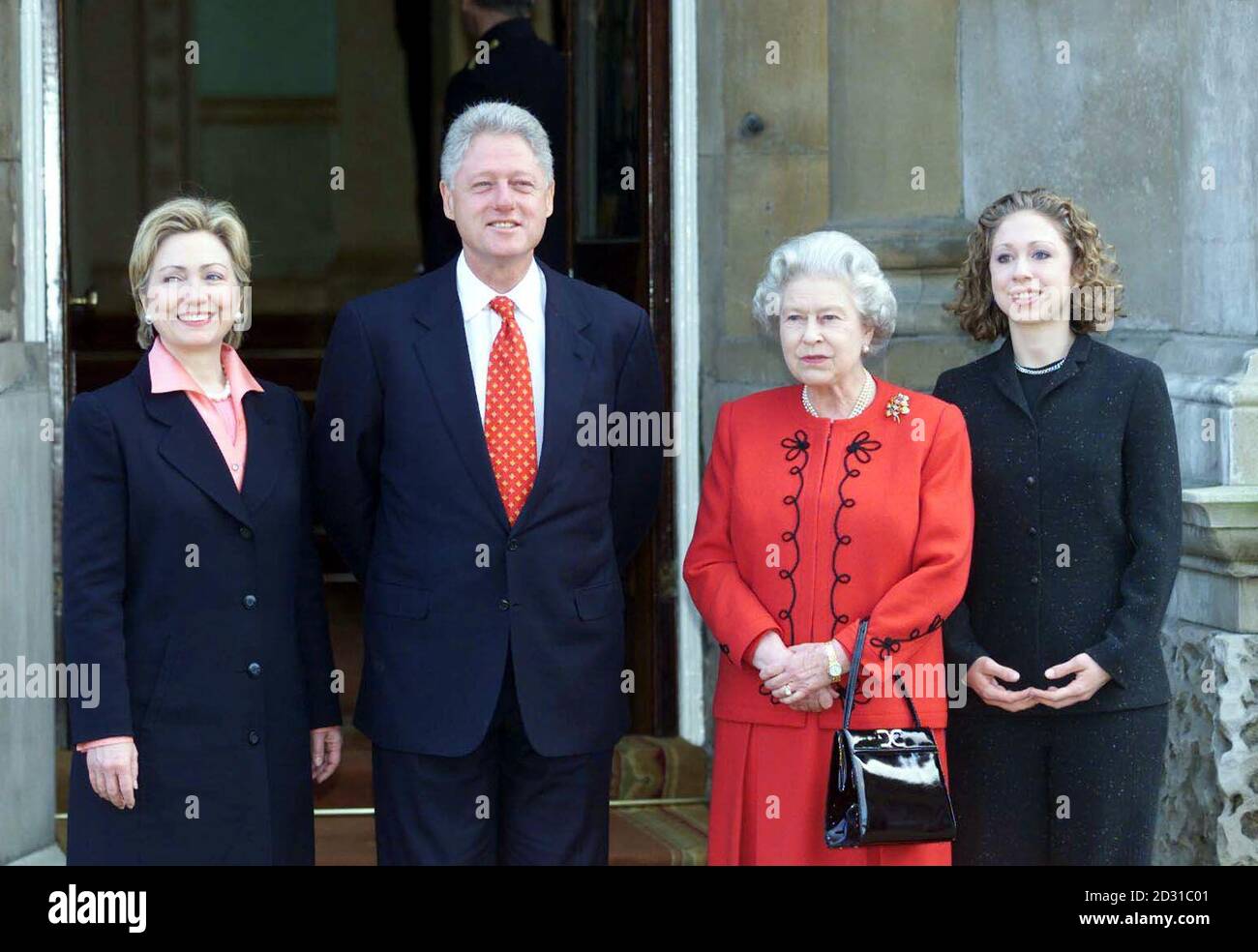 US President Bill Clinton, his wife Hillary (right) and his daughter ...