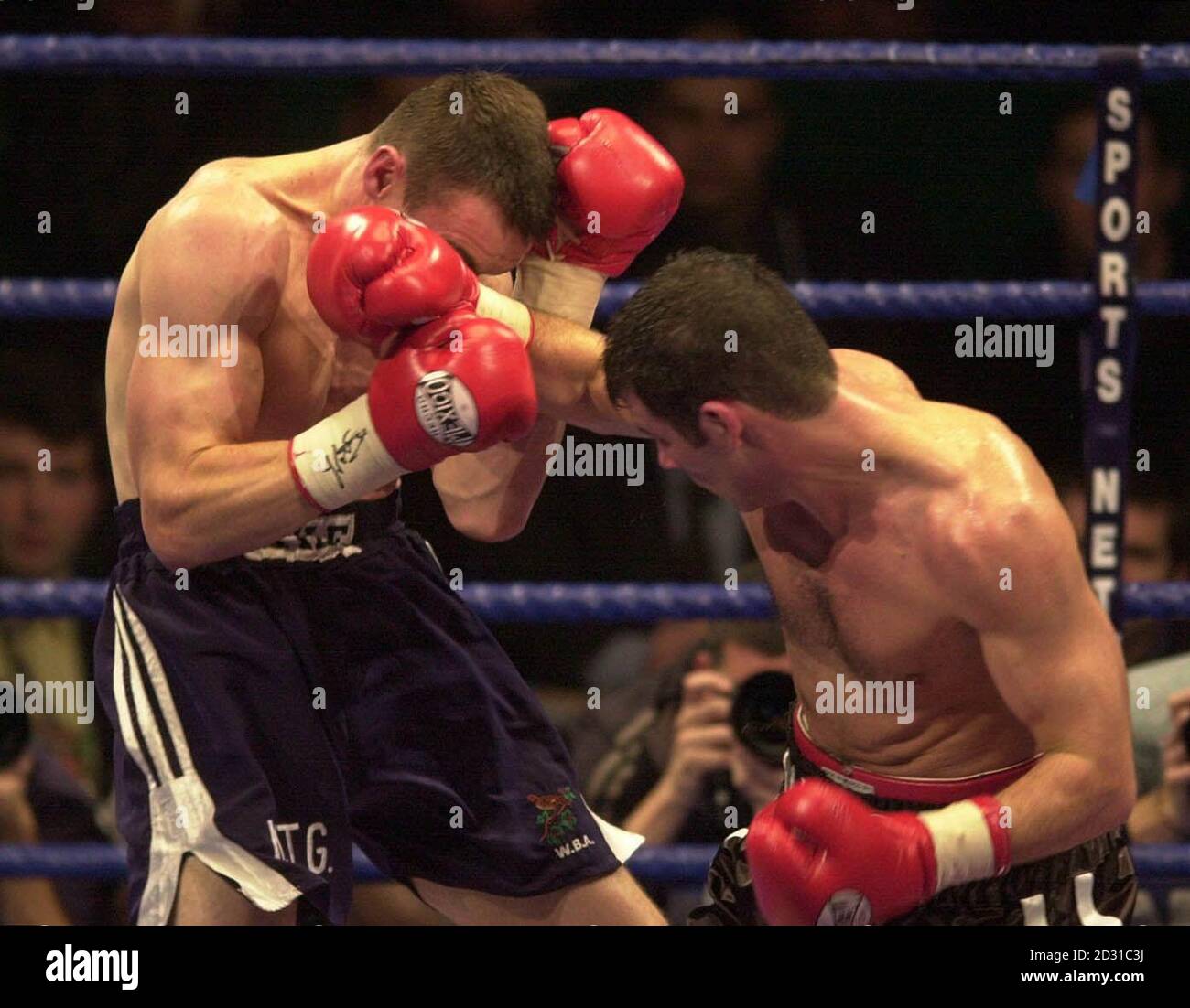 WBO World Super-Middleweight champion Joe Calzaghe (right), from Wales ...