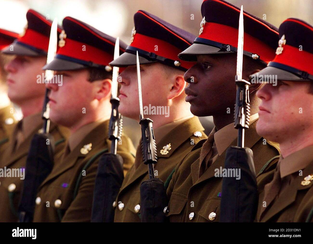 Members of the King's Regiment form a guard of honour for the Prince Of ...