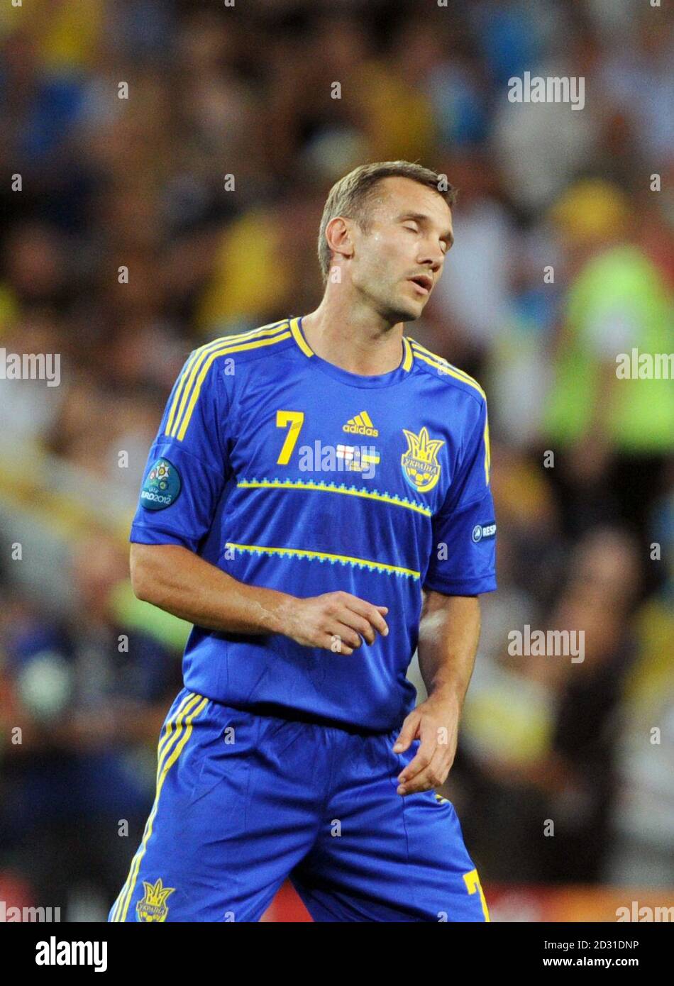 Ukraine's Andrei Shevchenko reacts during the group D match between ...