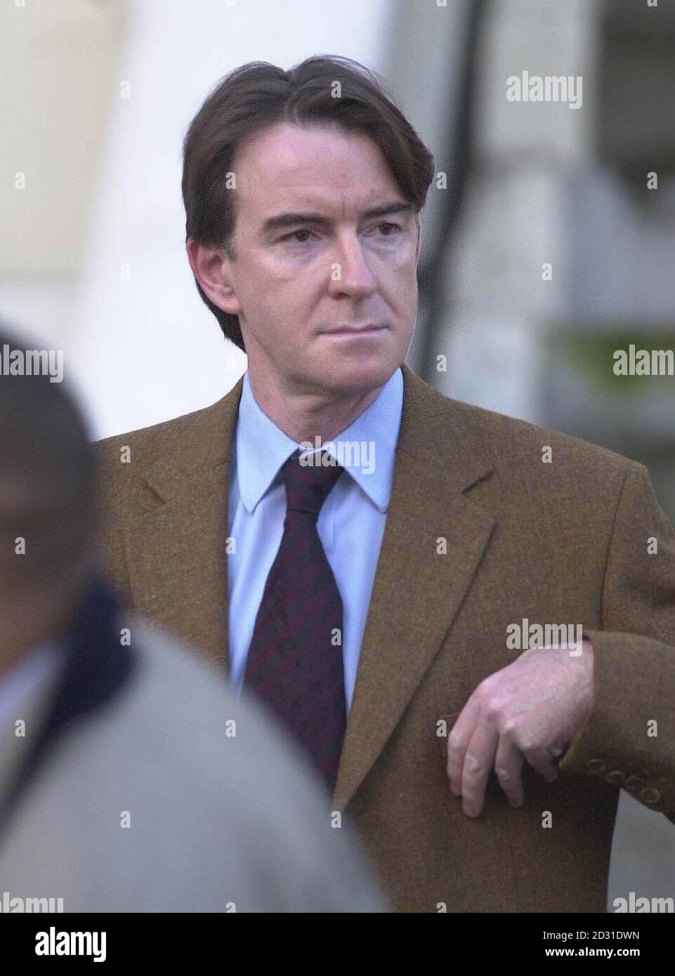 Politics walking steps doorstep peter mandelson hi-res stock ...