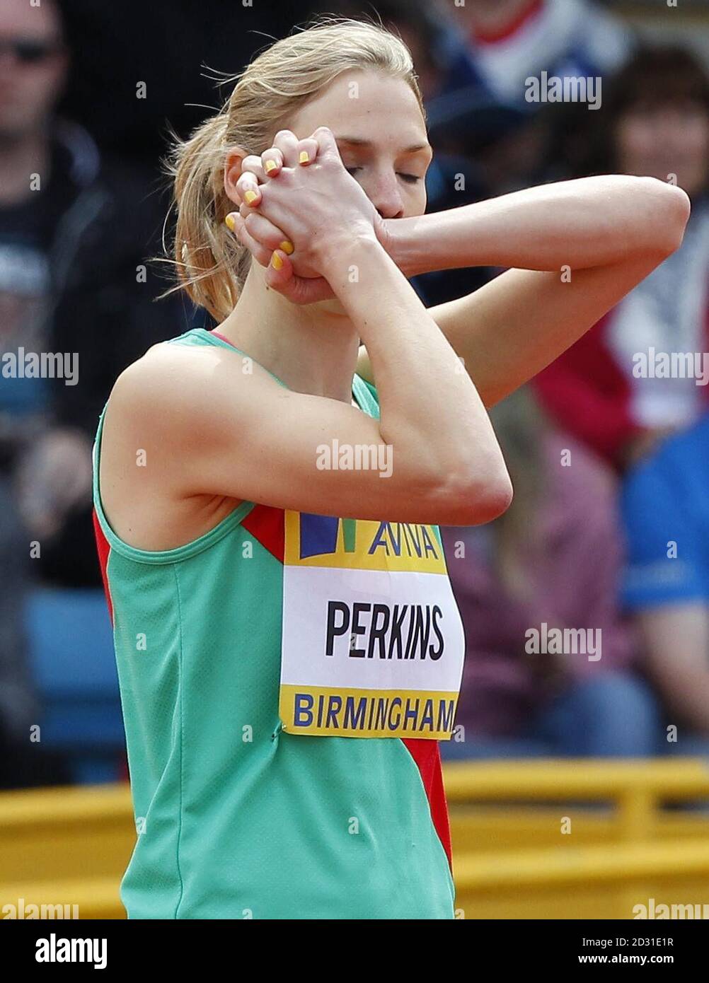 Emma Perkins competes in the high jump during the Aviva Trails and ...