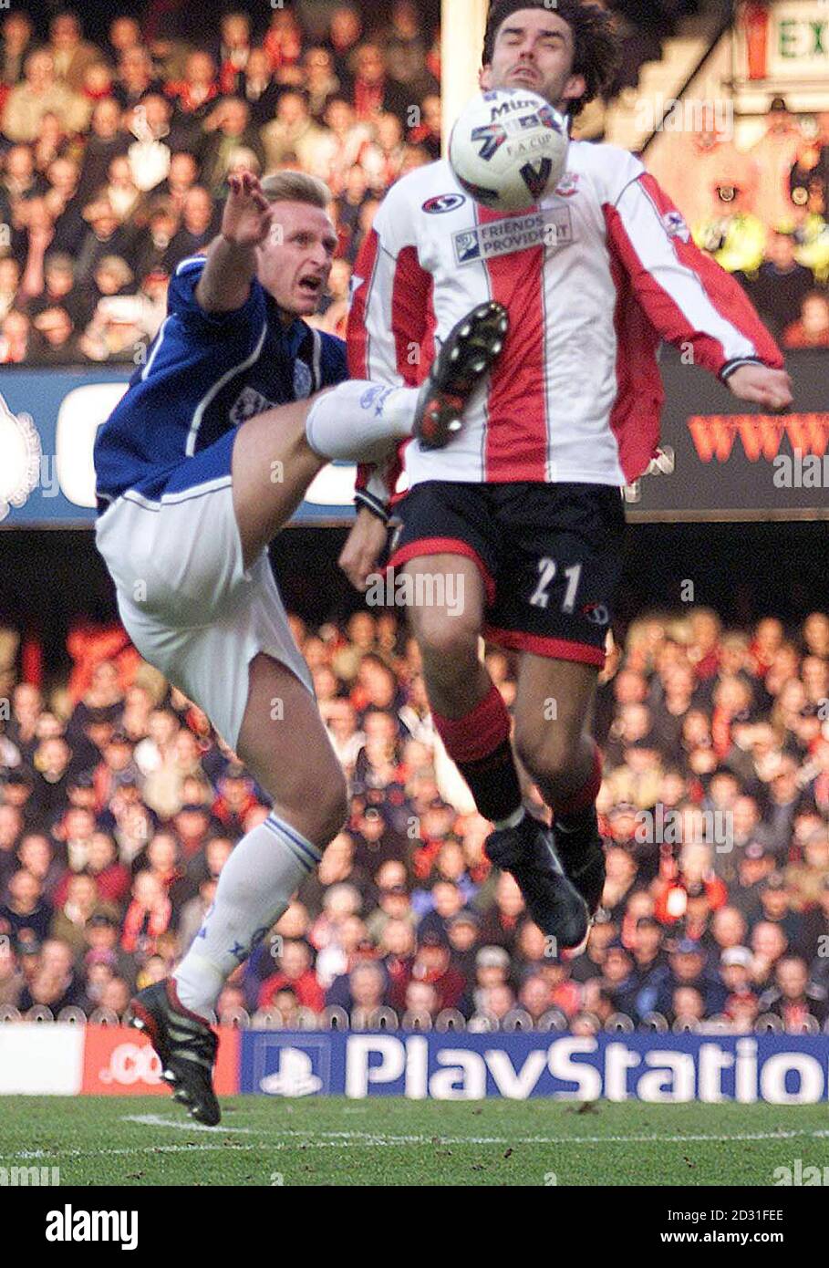 Southampton's Jo Tessem (right) and Tranmere Rovers' Steve Yates in ...