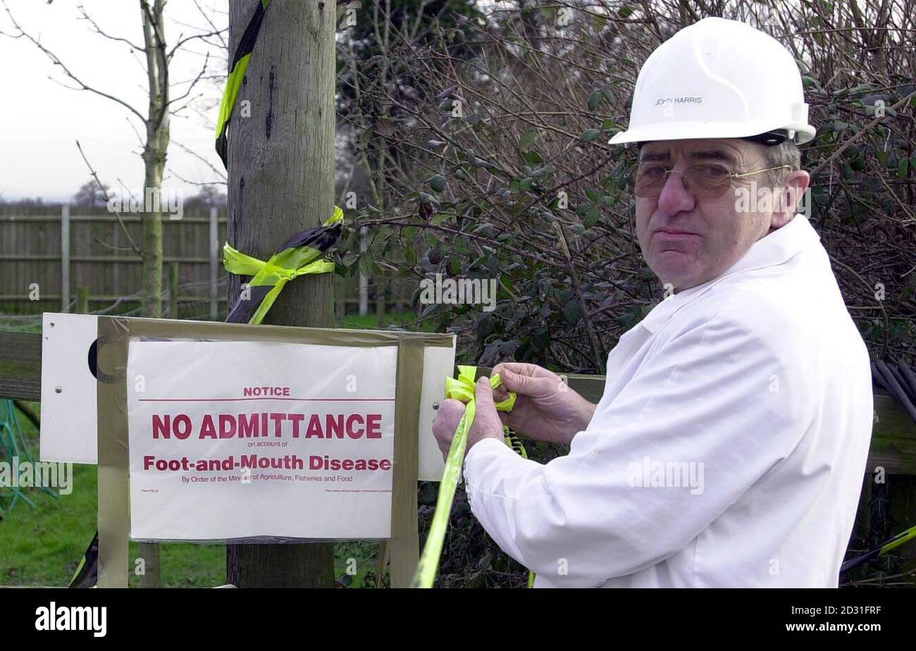 Technical Manager of Cheale Meats, Mr John Harris, places a cordon of ...