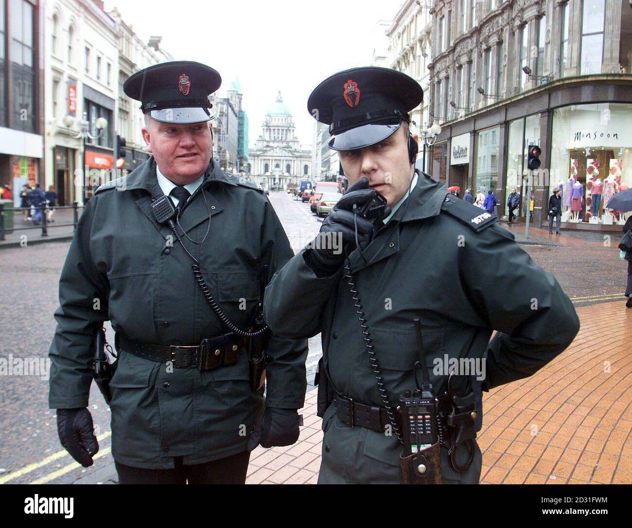 RUC officers on Patrol in Belfast city centre, on the eve of an ...
