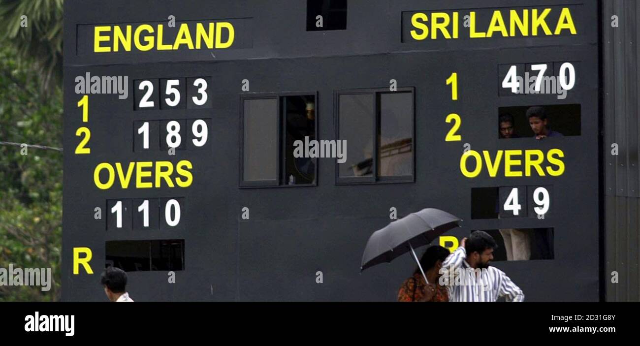 The final scoreboard at the end of play on the last day of the 1st Test ...