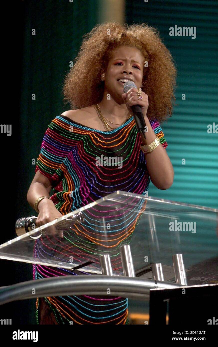 Kelis after winning Best International Newcomer during The Brit Awards ...