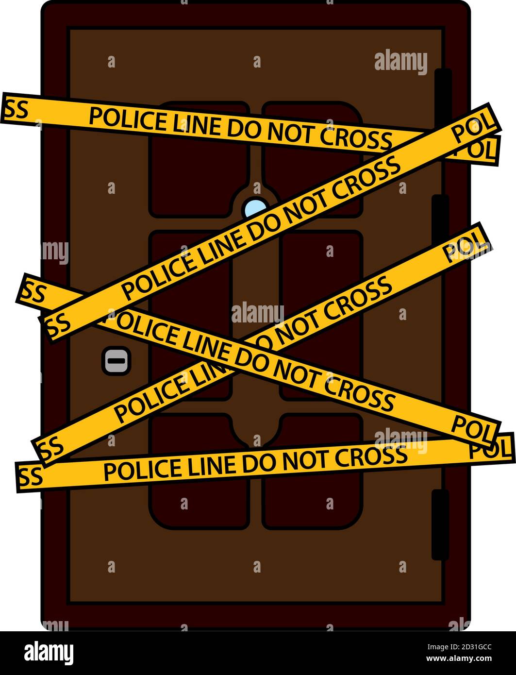 Crime Scene Door Icon. Editable Outline With Color Fill Design. Vector ...