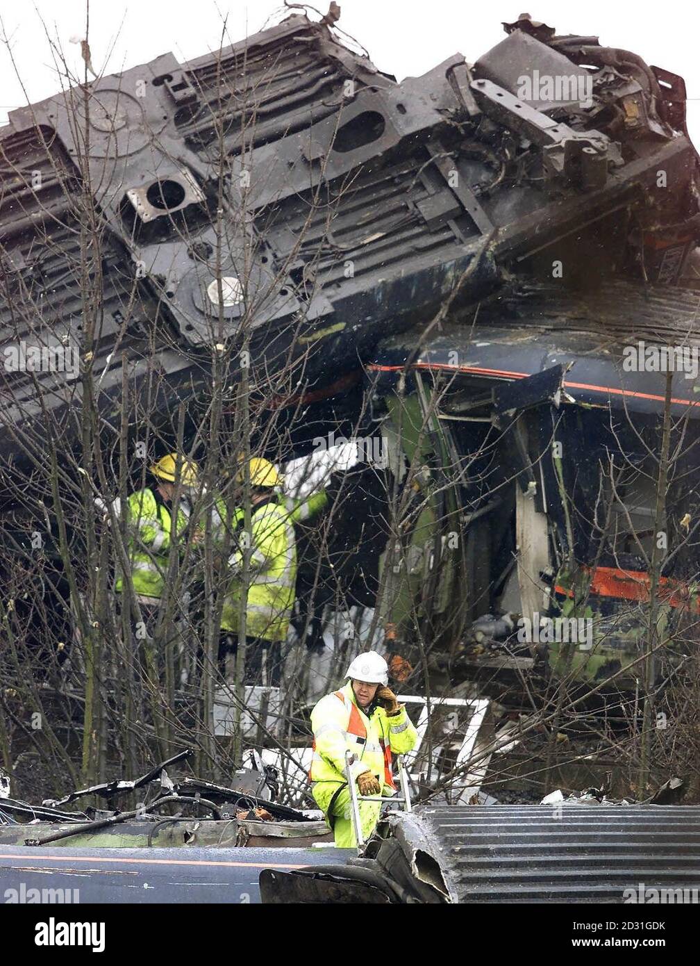Freight train derailed when car slid off hi-res stock photography and ...