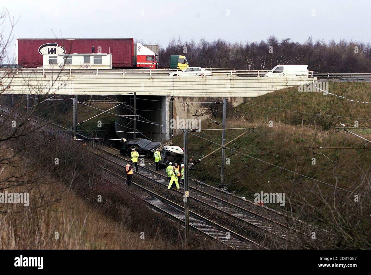 Freight train derailed when car slid off hi-res stock photography and ...