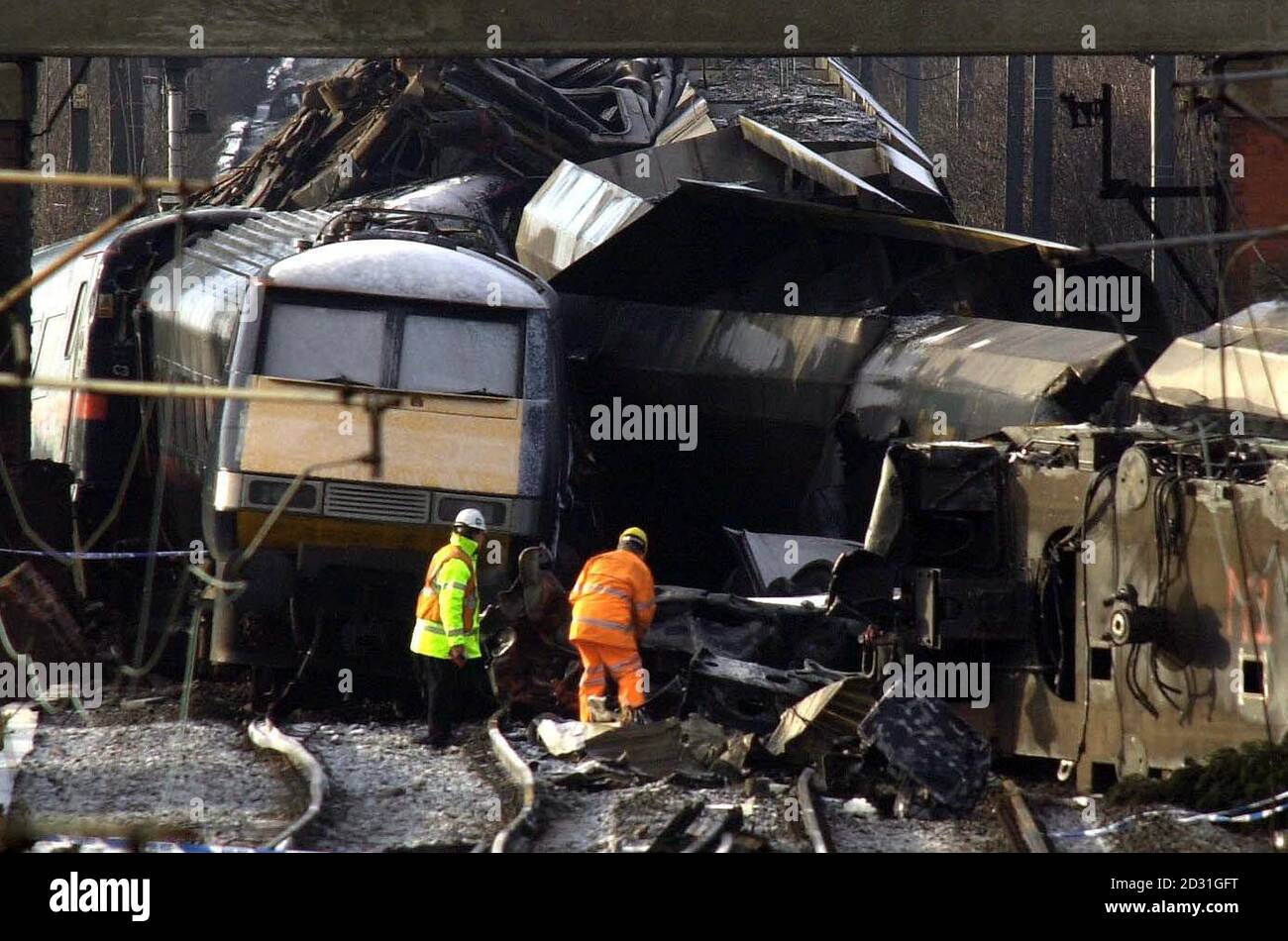 The scene at Great Heck near Selby, North Yorkshie, where rescue ...