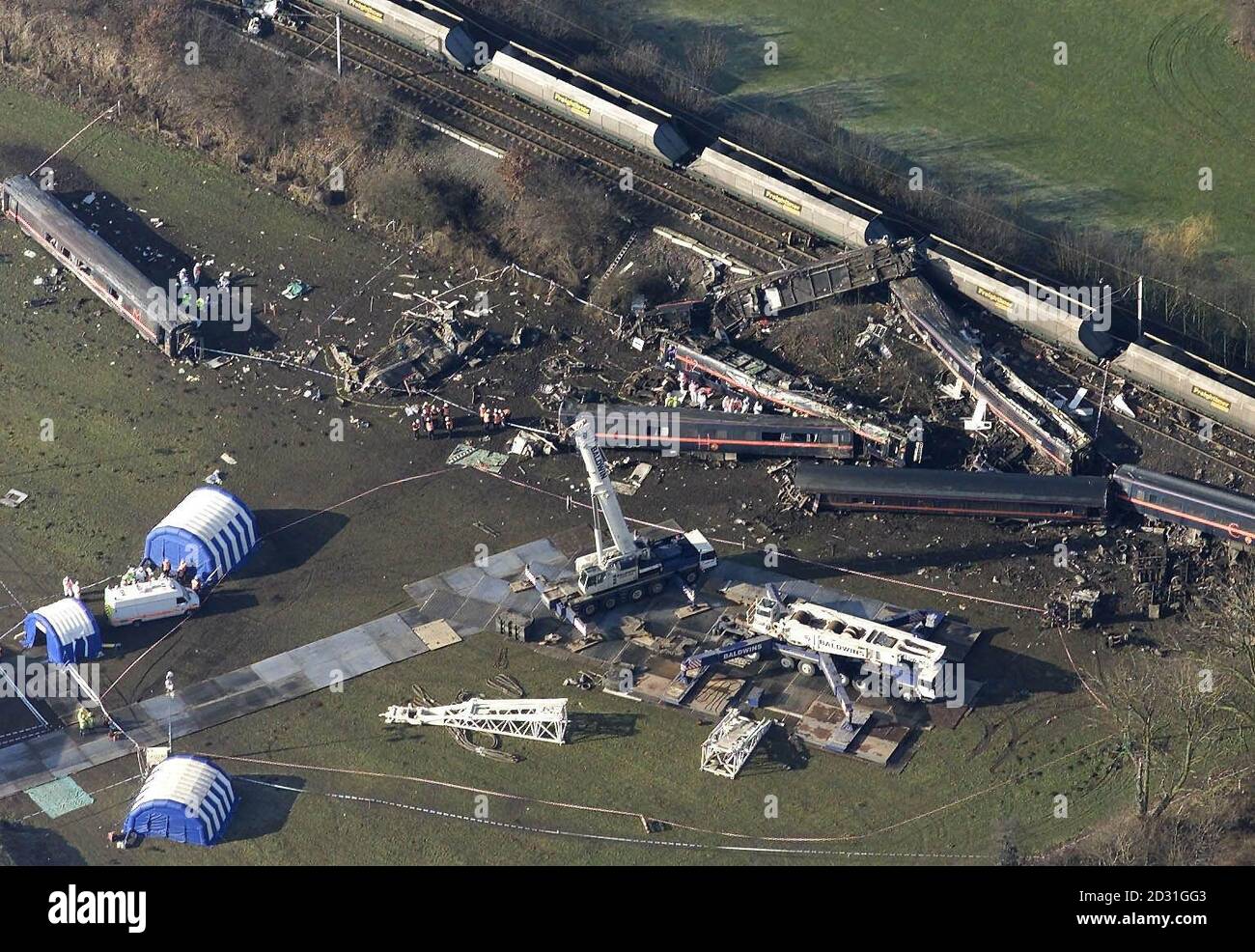 An aerial view of the scene of the horrific crash that killed 13 people ...