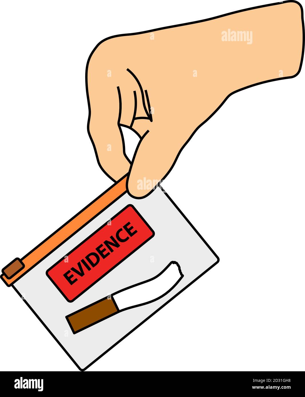 Hand Holding Evidence Pocket Icon. Editable Outline With Color Fill ...