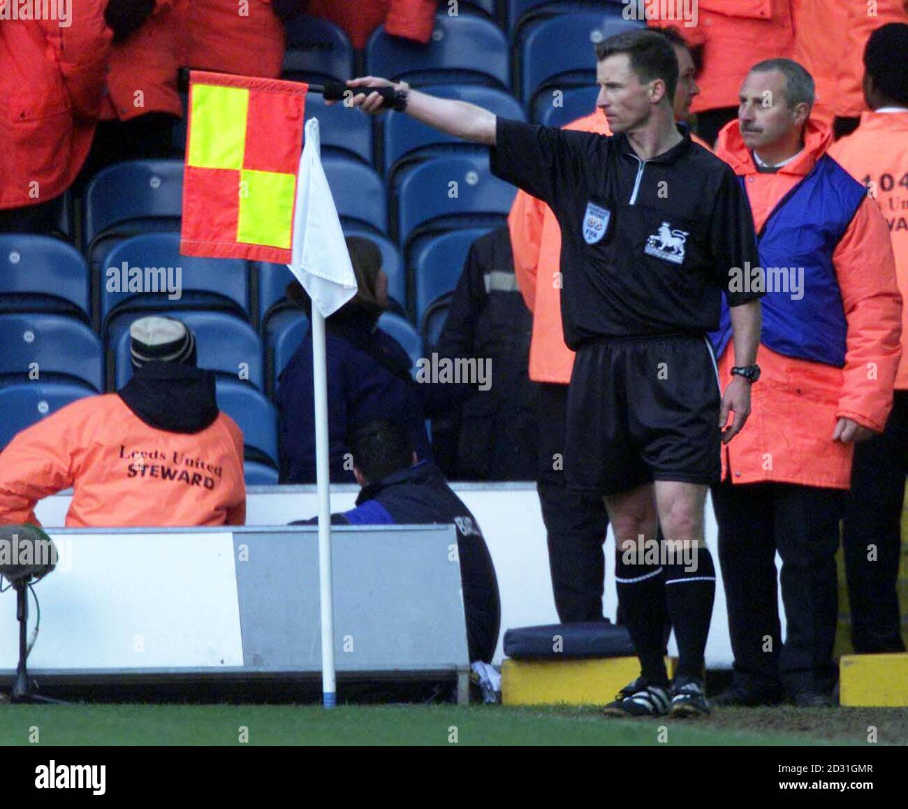 The referees assistant signals offside hi-res stock photography and ...