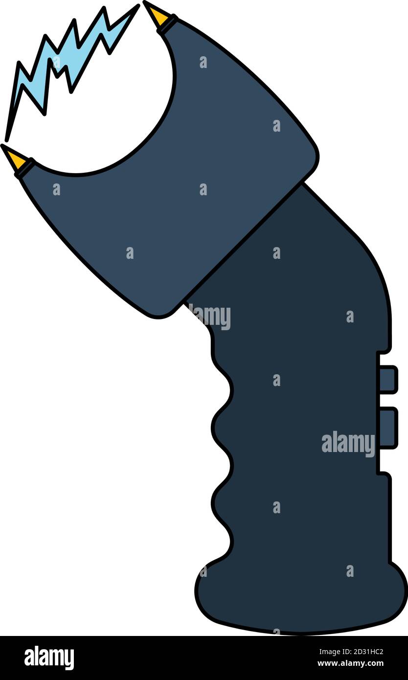 Police Stun Gun Icon. Editable Outline With Color Fill Design. Vector ...