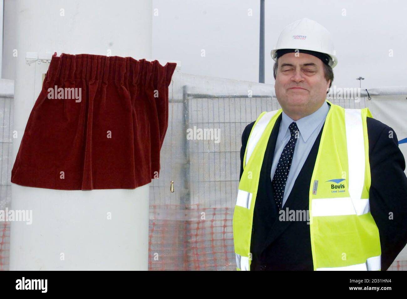 Deputy Prime Minister John Prescott in Liverpool before unveiling a ...