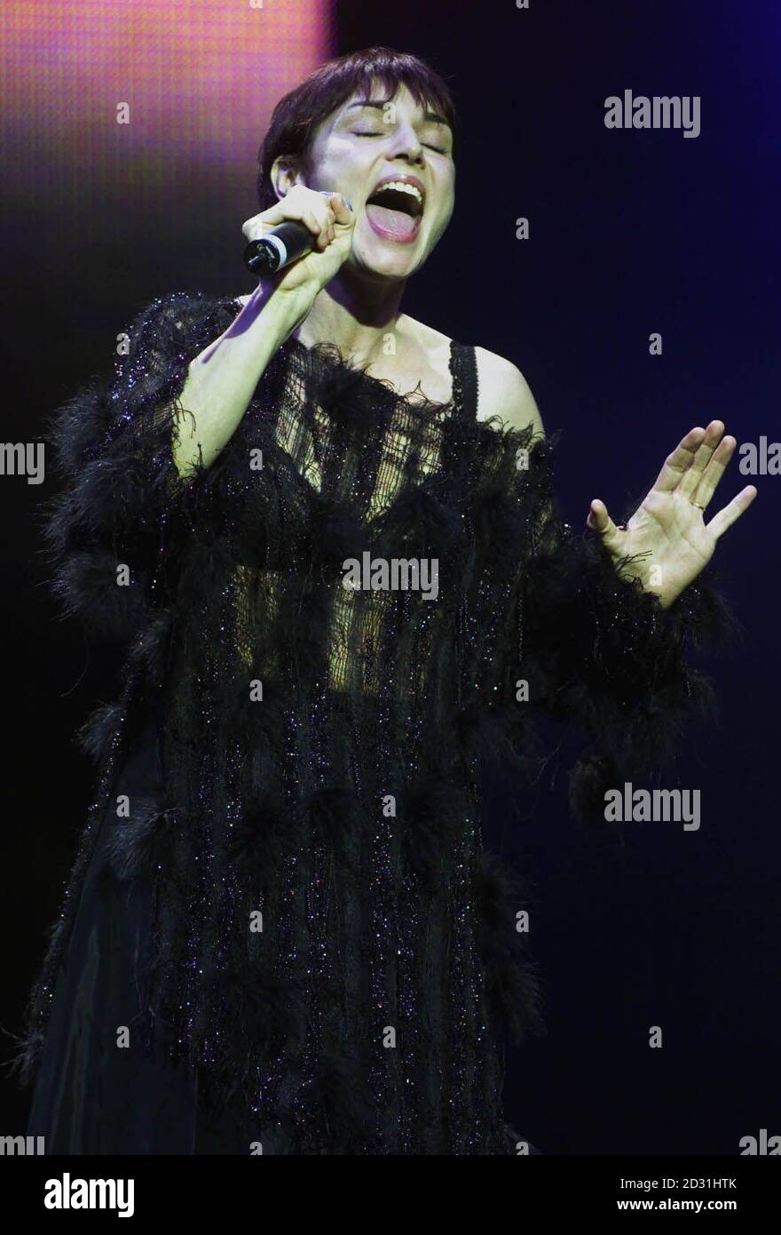 Pop singer Sinead O'Connor performing at the Meteor Ireland Music ...