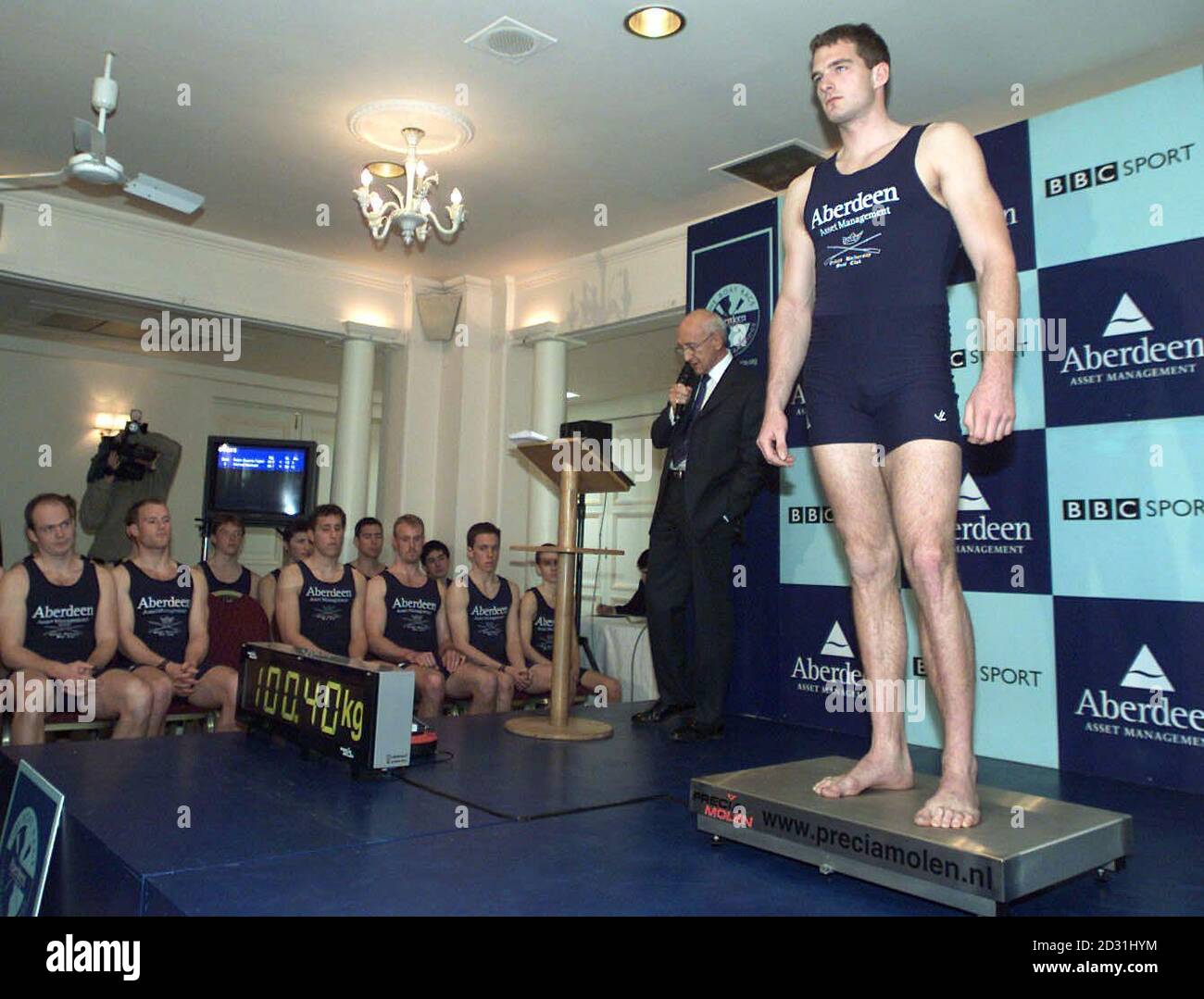 Oxford's President Daniel Snow weighs in at the Hurlingham Club, London ...