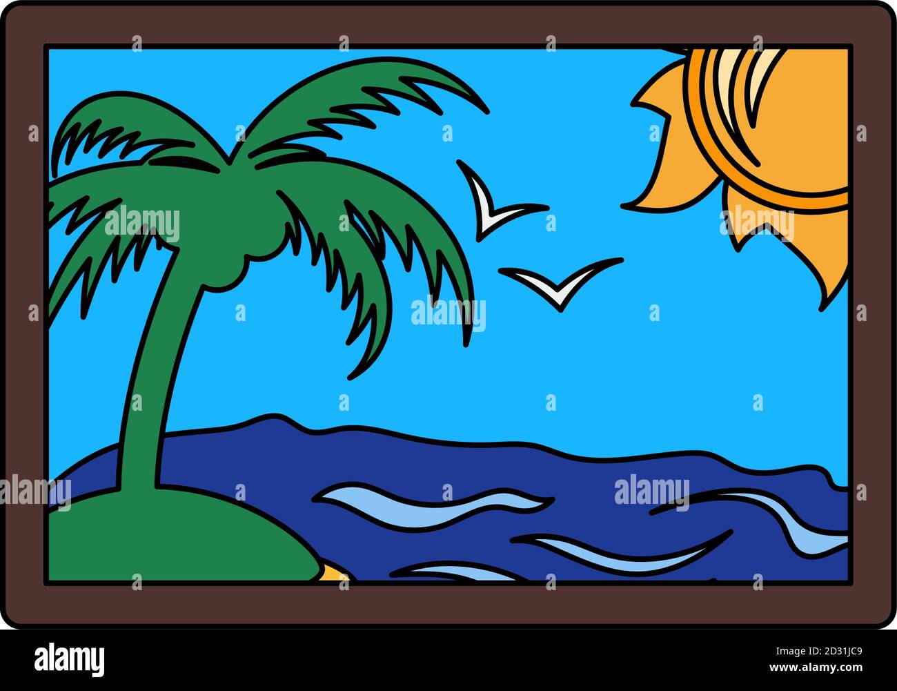 Landscape Art Icon. Editable Outline With Color Fill Design. Vector ...